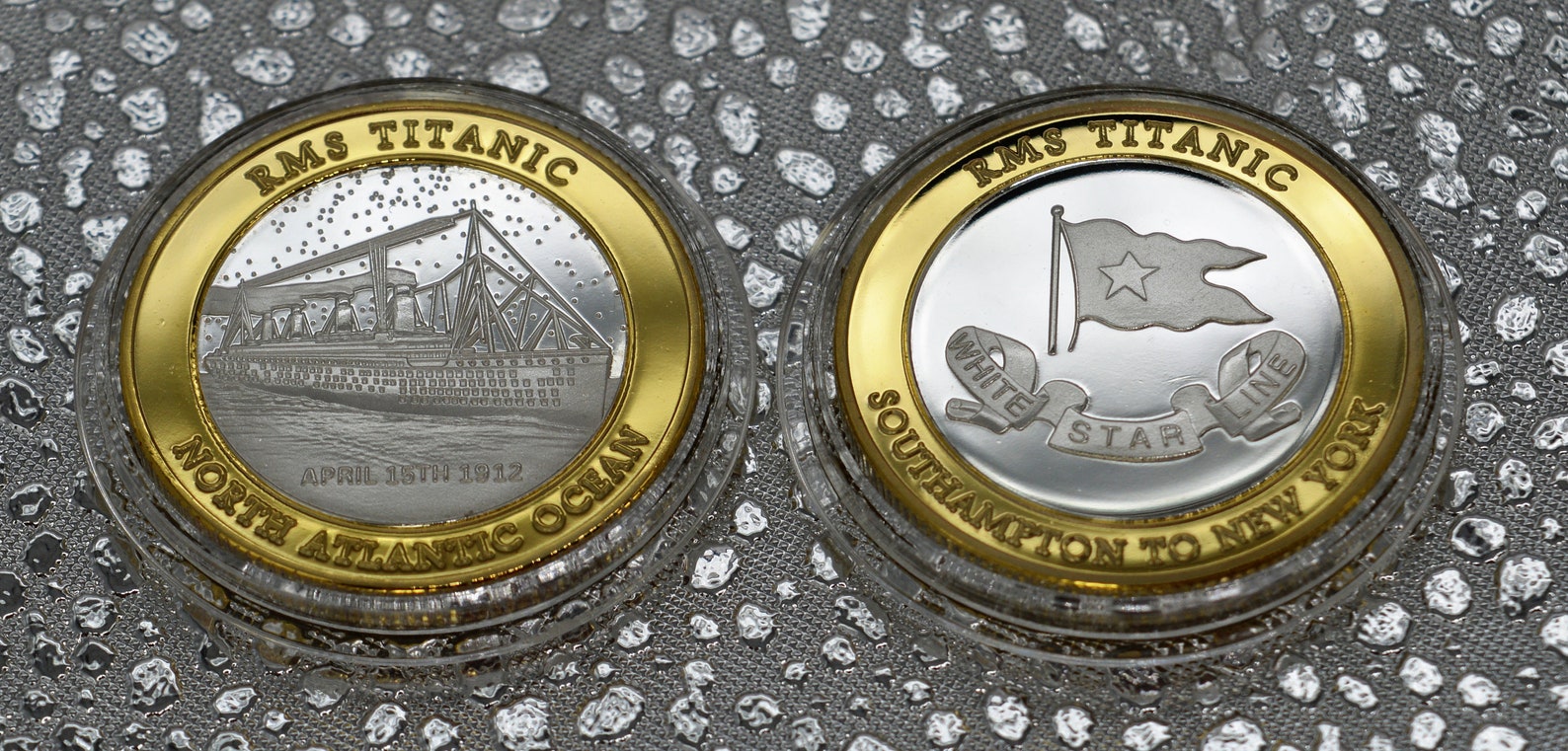 RMS Titanic 'dual Metal' Silver and 24ct Gold | Etsy