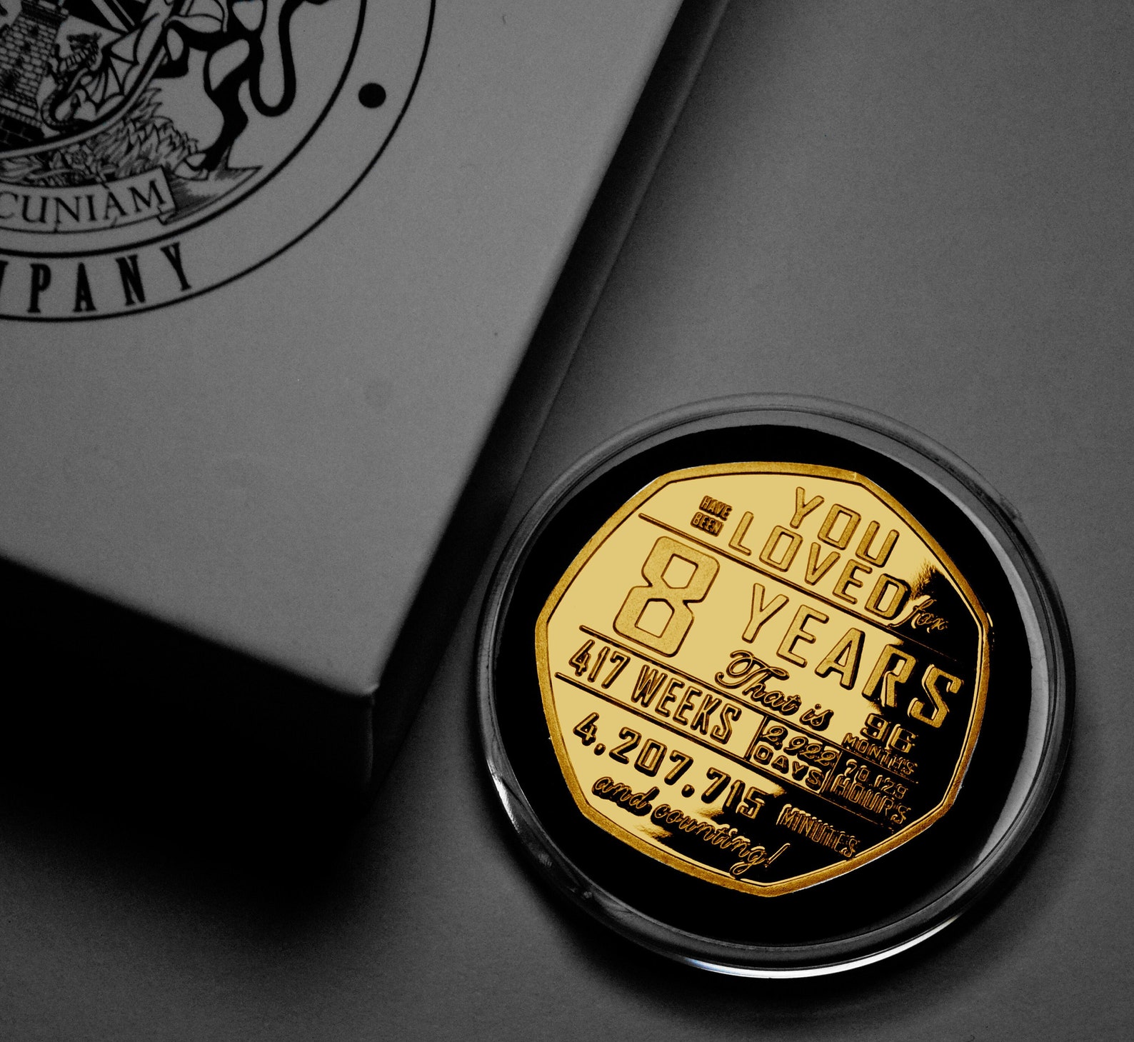8th Birthday 24ct Gold Commemorative in Gift Box. Gift/present ...