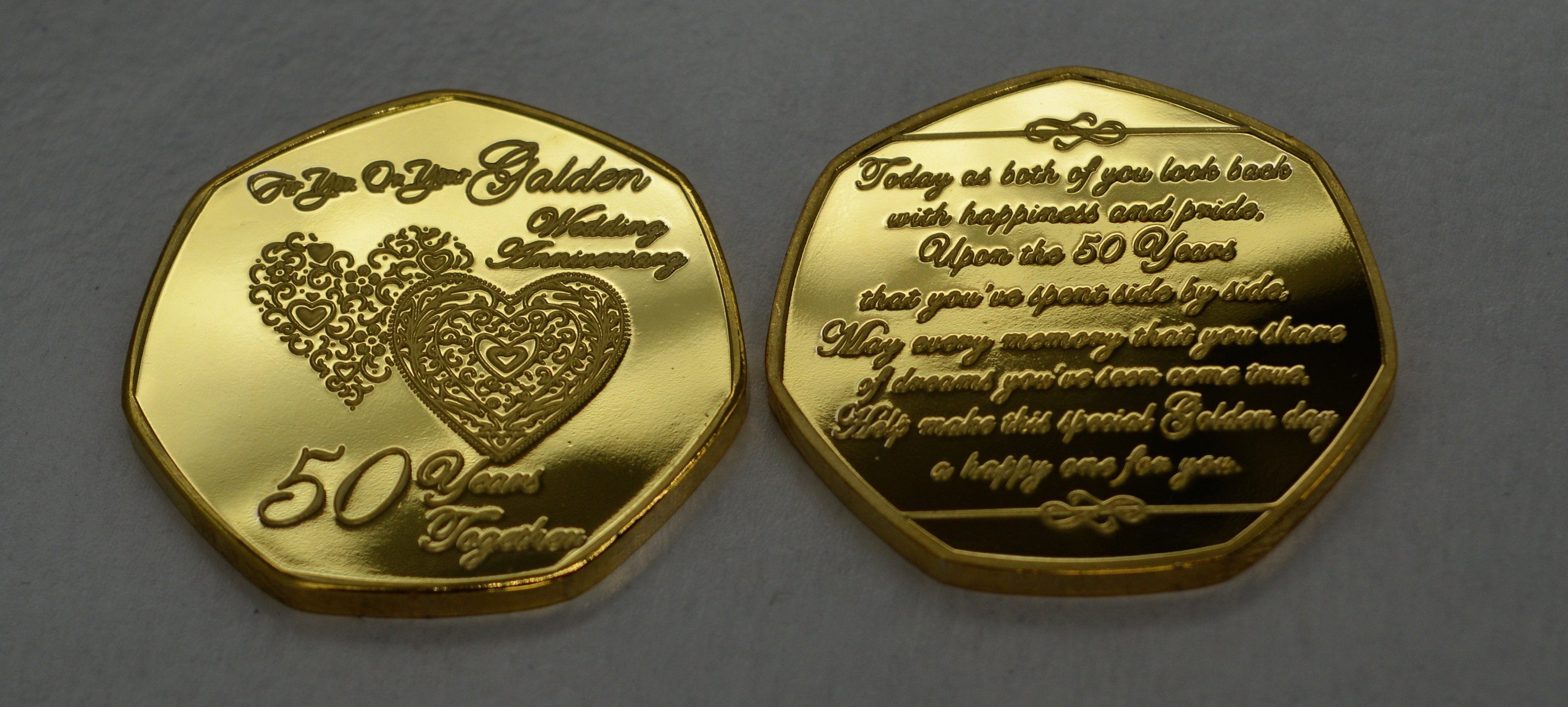 50th GOLDEN WEDDING ANNIVERSARY 24ct Gold Commemorative. - Etsy