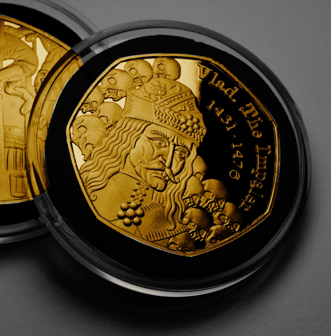 VLAD THE IMPALER 24ct Gold Commemorative in Capsule. Dracula/vampire ...
