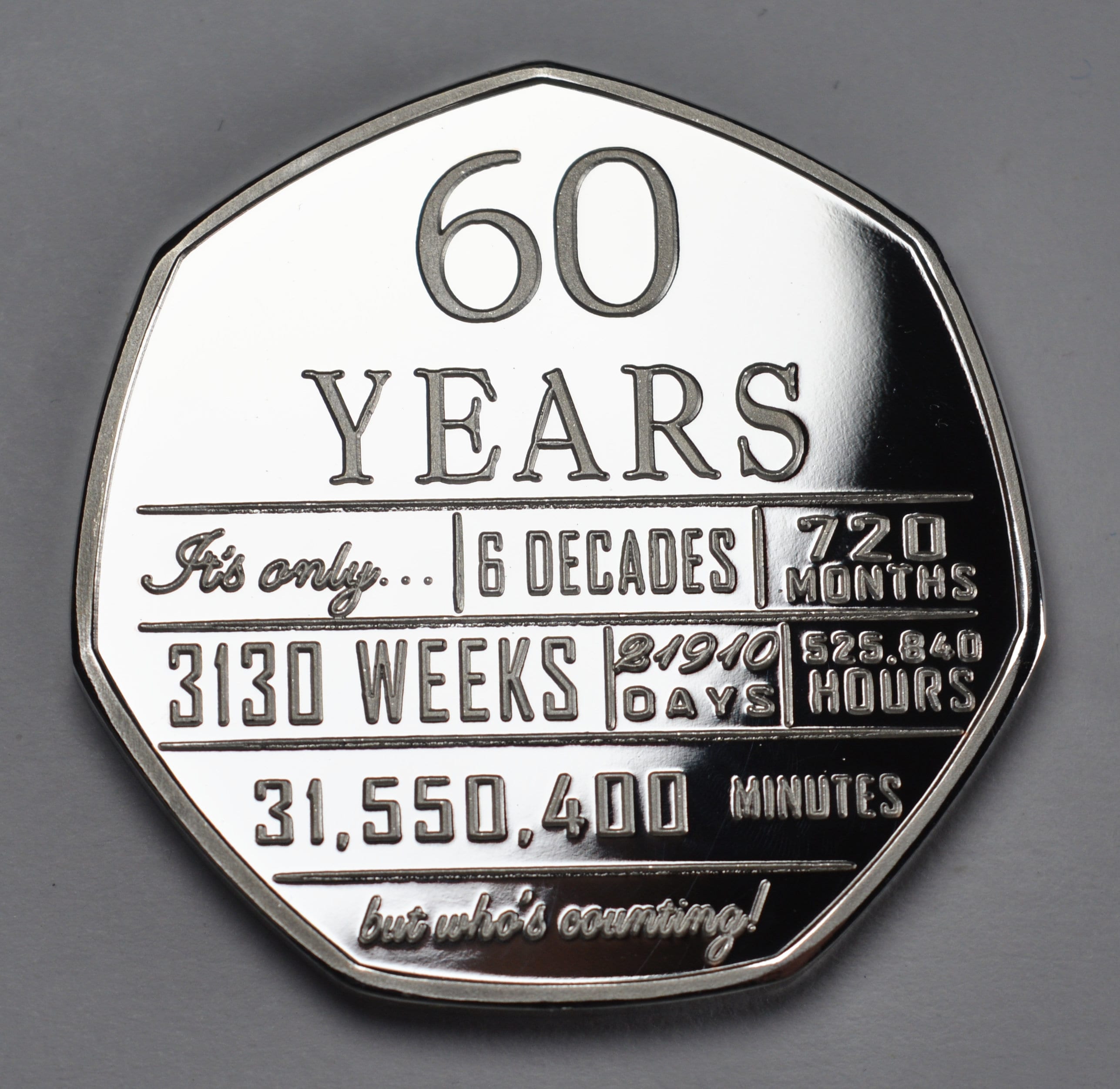 Pair of 60th Birthday Silver & 24ct Gold Commemoratives in 50p Coin ...