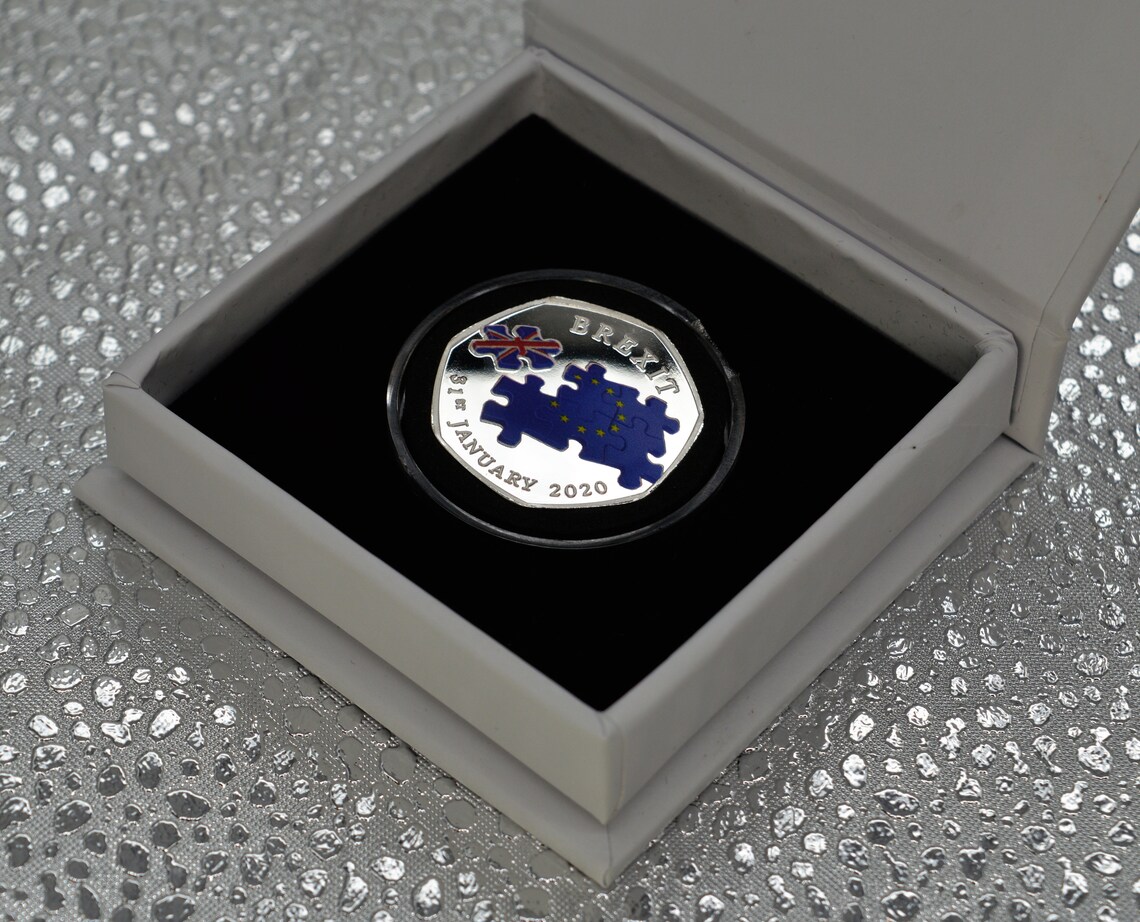Brand New 2020 BREXIT Full Colour Silver Commemorative in Presentation ...