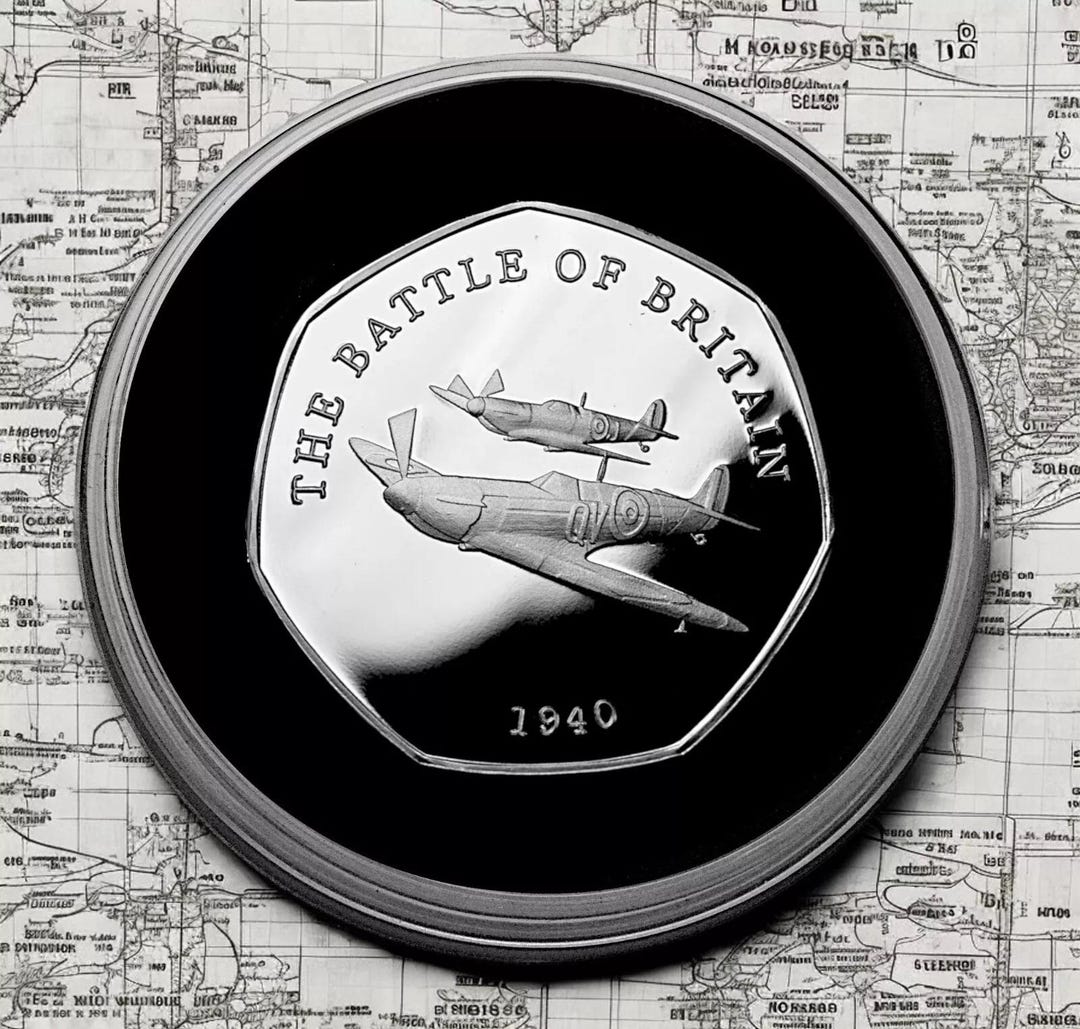 The Battle of Britain & Supermarine Spitfire Silver Commemorative in ...