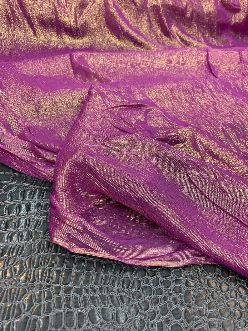 Metallic Crinkle Silk Chiffon Cherry and Gold for Dirac or Garbasaar 45 ...