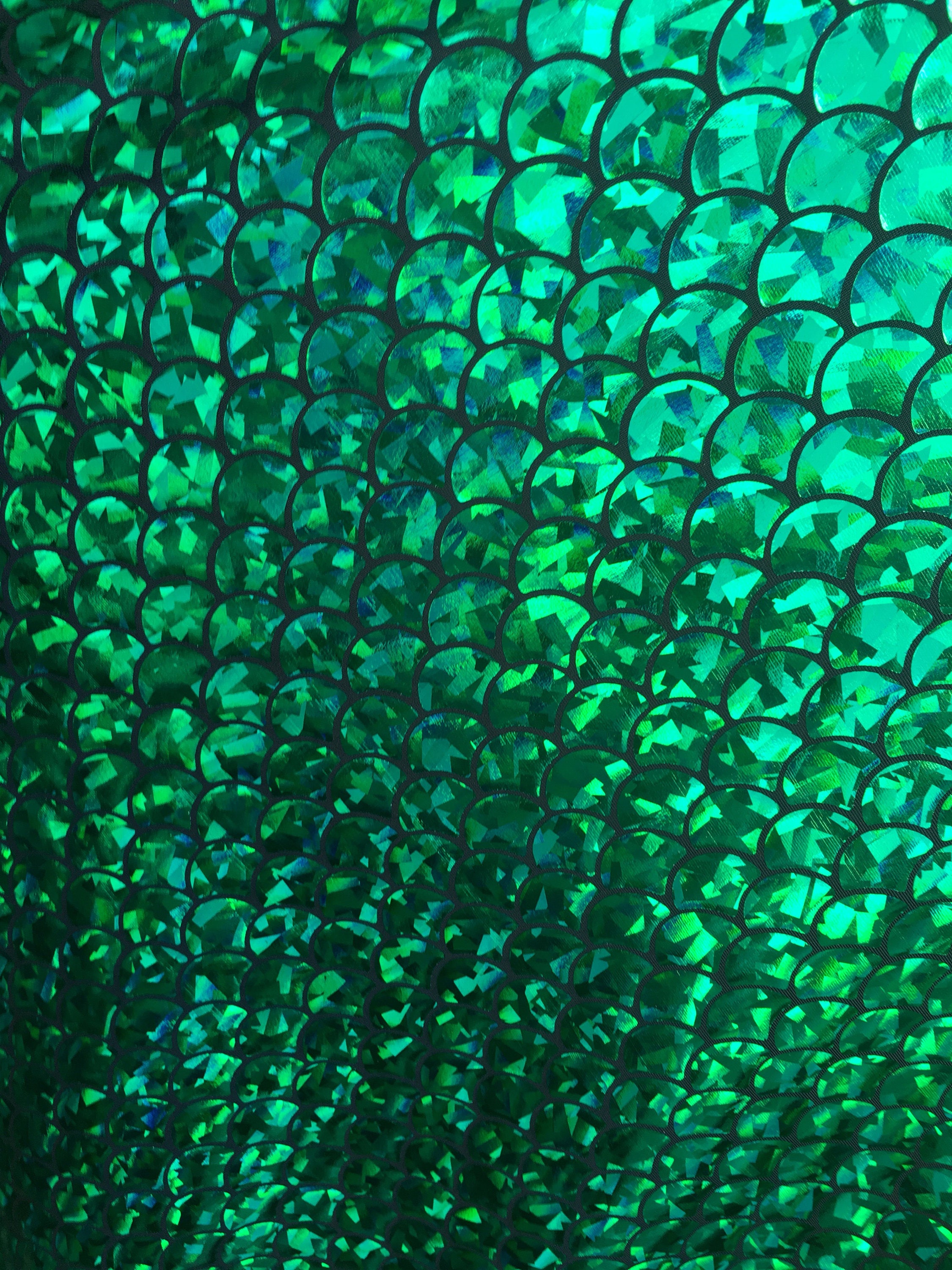 4 Way Stretch Mermaid Fish Scales Black/green Foil on Poly - Etsy