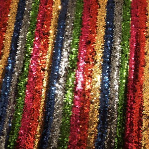New Rainbow Sequin on 4 Way Stretch Mesh Spandex Fabric 52"/54" Sold by ...