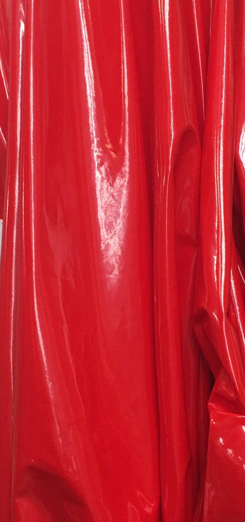 New Red 4 Way Stretch Latex or Foil Spandex 60" Inch Wide Fabric Sold ...