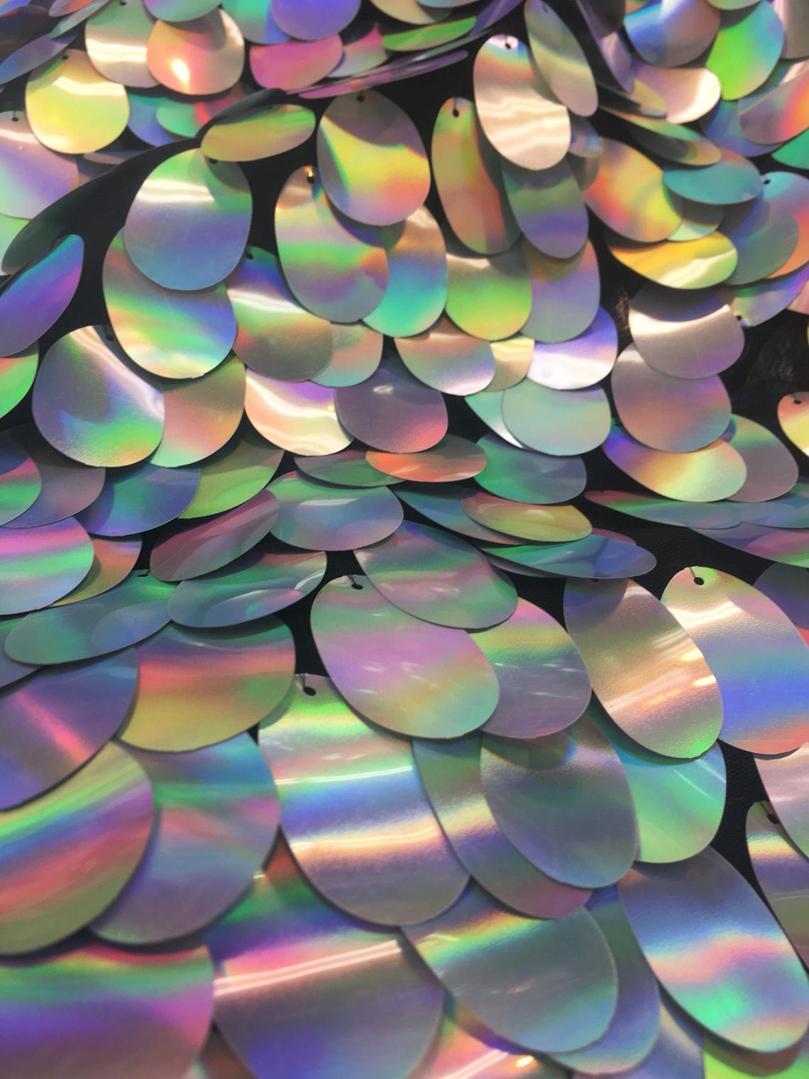 New 1.5x1 Inch Jumbo Iridescent Silver Multicolor | Etsy