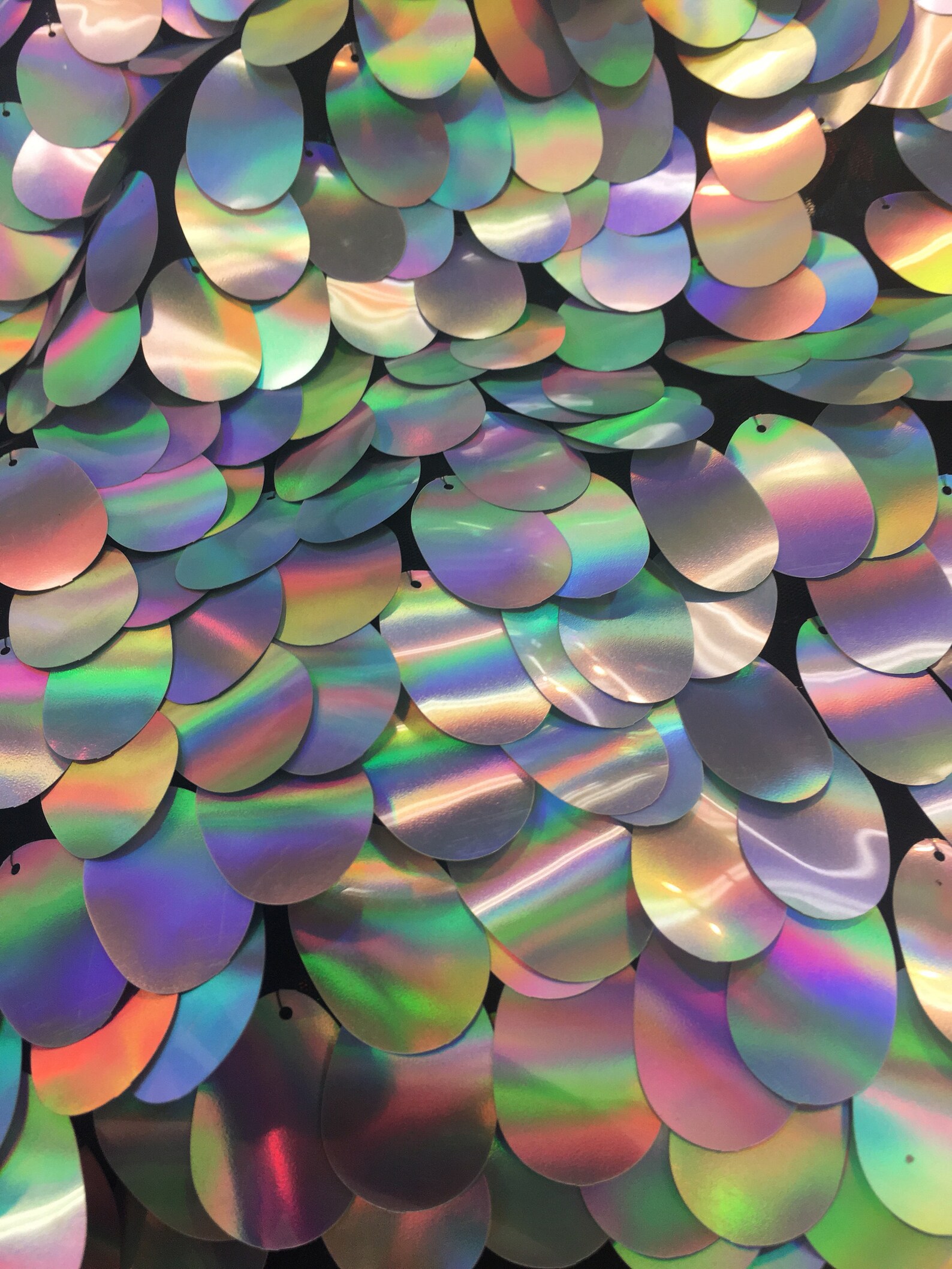 New 1.5x1 Inch Jumbo Iridescent Silver Multicolor | Etsy