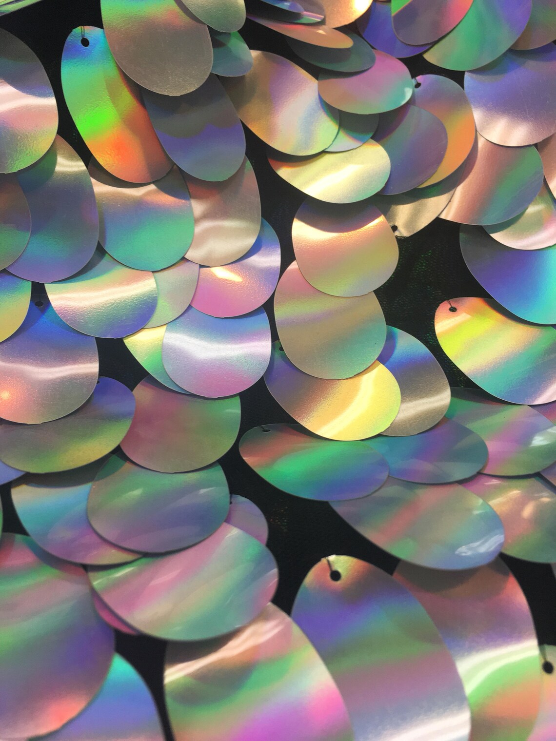 New 1.5x1 Inch Jumbo Iridescent Silver Multicolor | Etsy