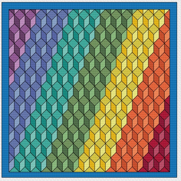 Falling Blocks Quilt - Etsy