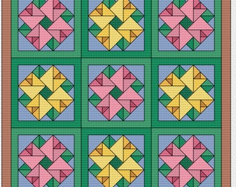 Double Aster Quilt Block - Etsy