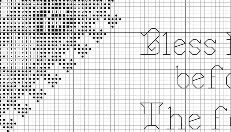 Cross Stitch Pattern Bless the Food - Etsy