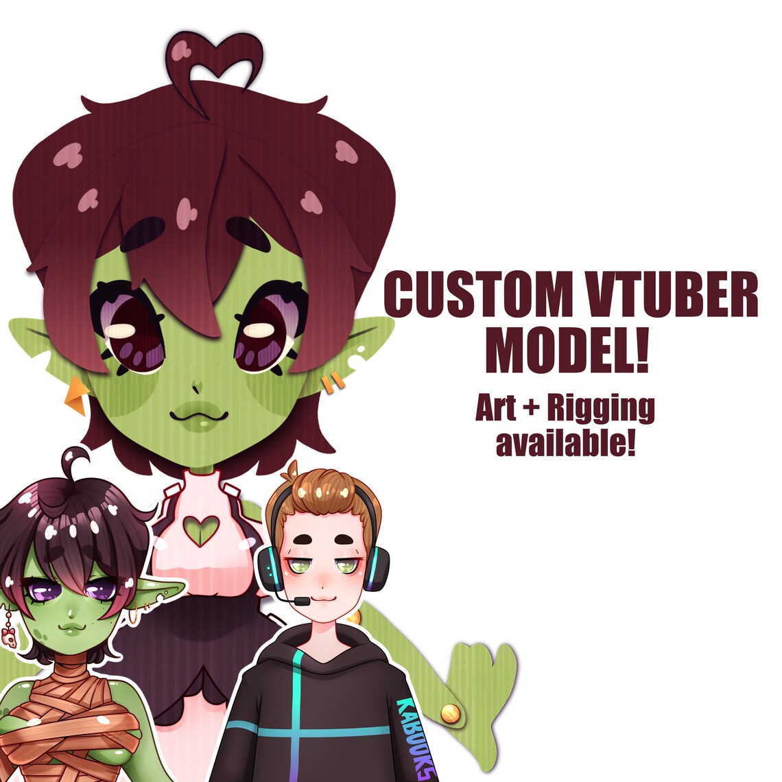 Custom Vtuber Model Live 2d Art and Rigging | Etsy