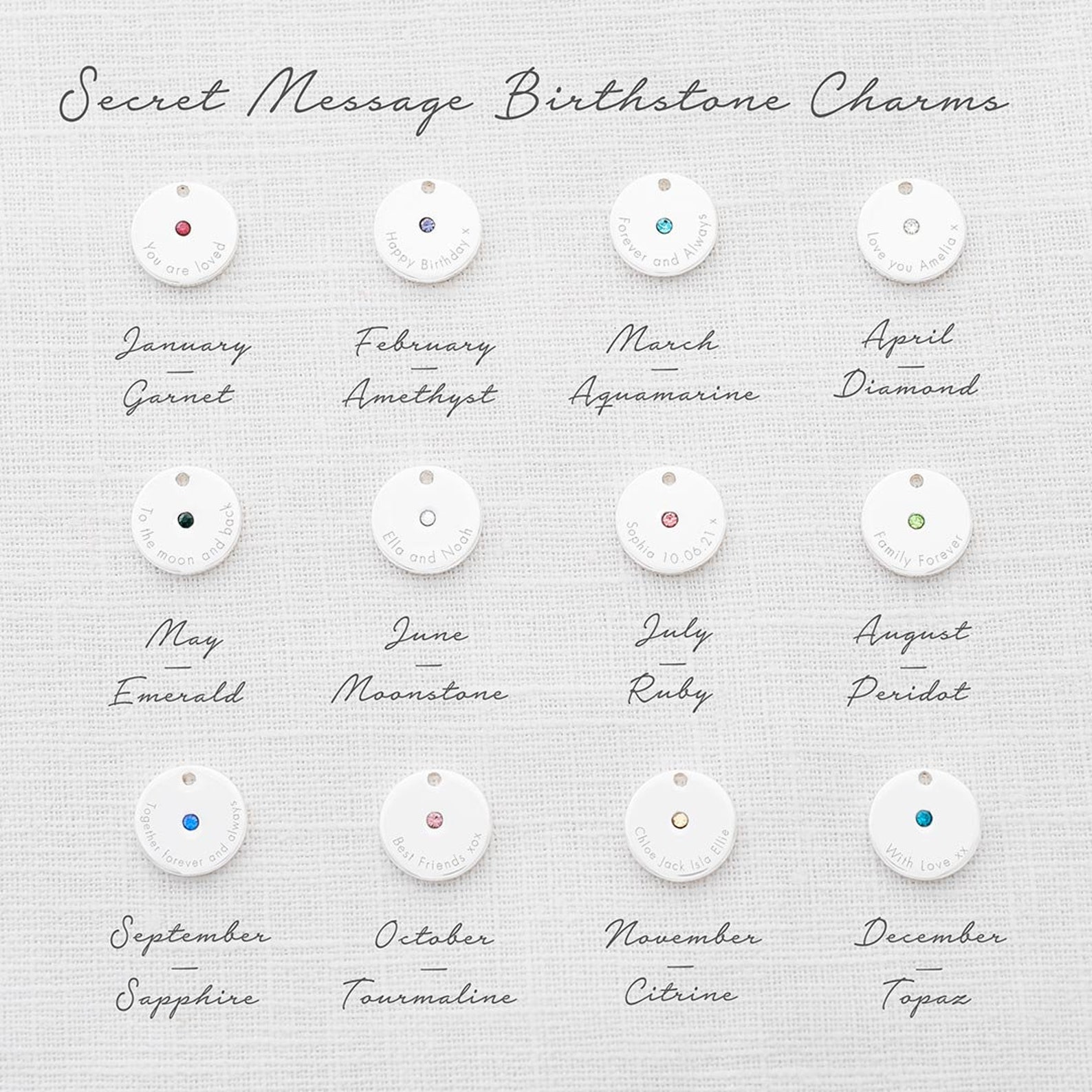 Personalised Secret Message Heart Birthstone Bracelet - Etsy