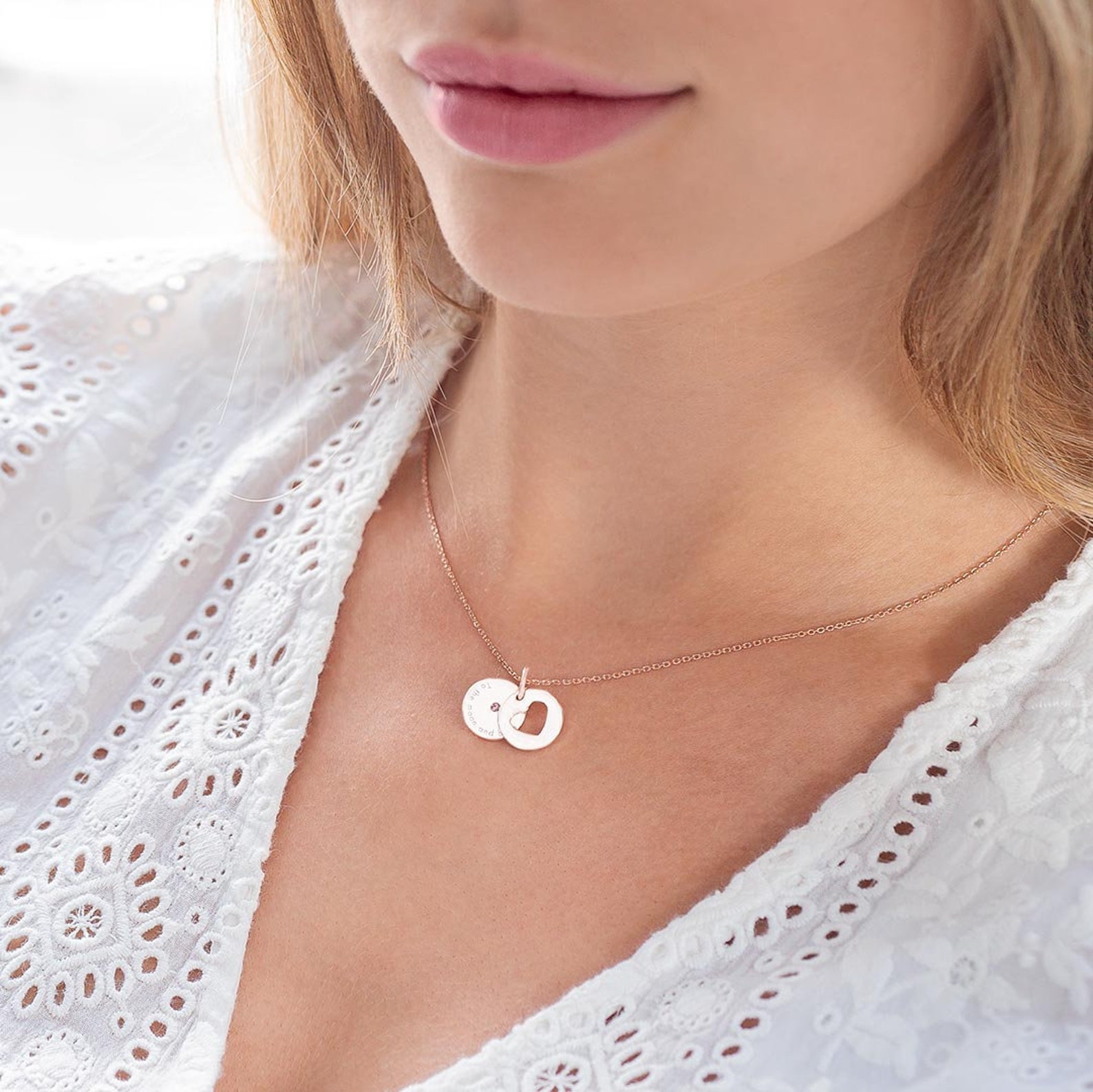 Personalised Secret Message Heart Birthstone Necklace - Etsy