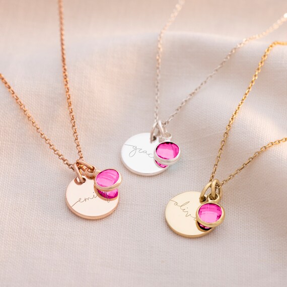 Esme personalised initial birthstone necklace store
