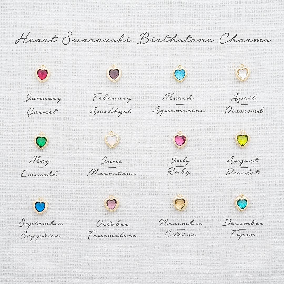 Heart Birthstone Personalised Hoop Earrings Birthstone - Etsy UK