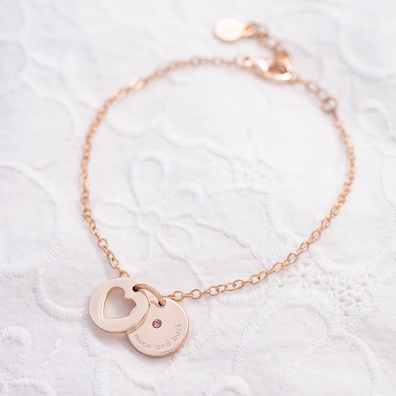 Personalised Secret Message Heart Birthstone Bracelet - Etsy