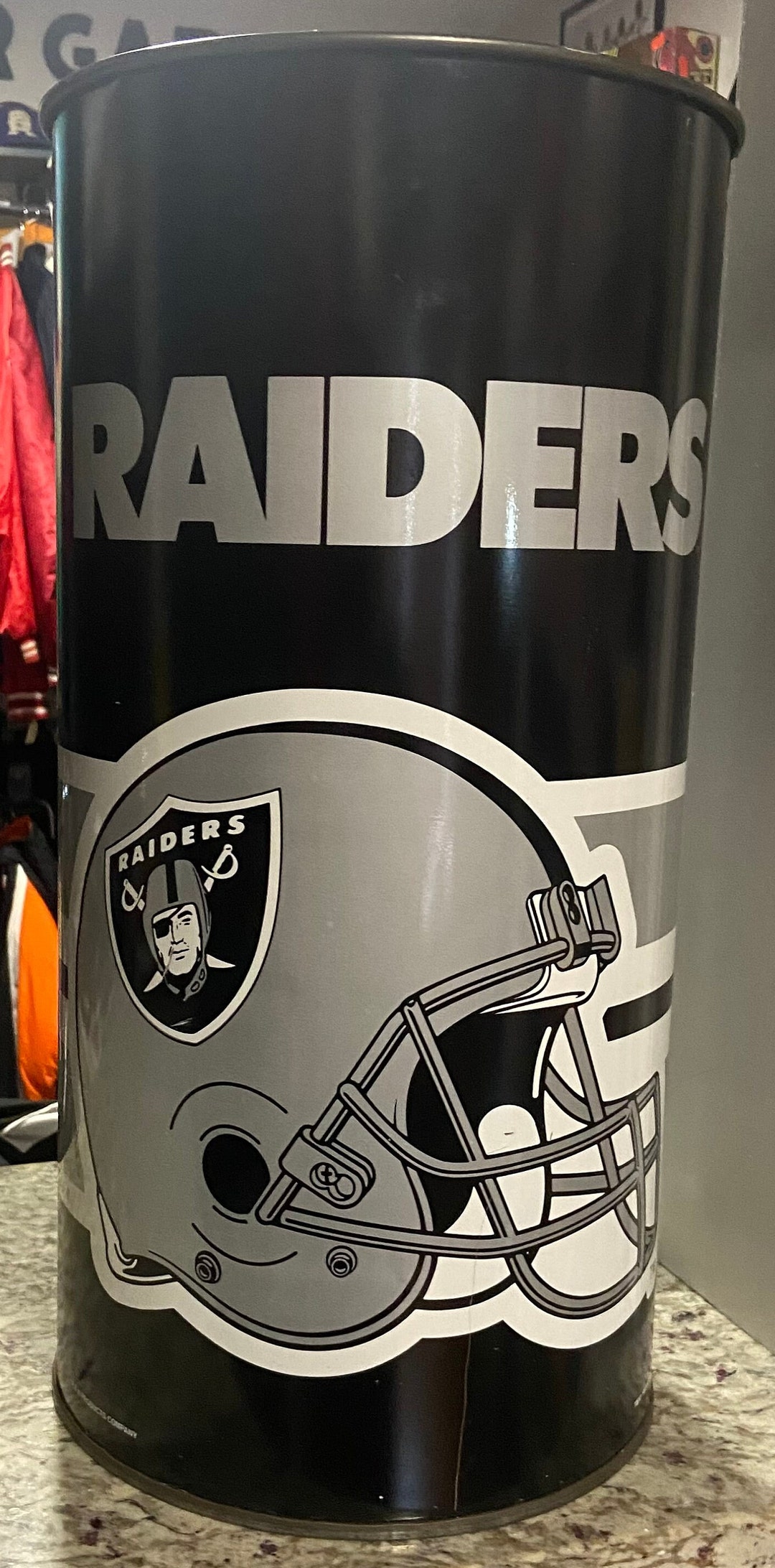 Vintage 90's Los Angeles Raiders Metal Trash Can - Etsy