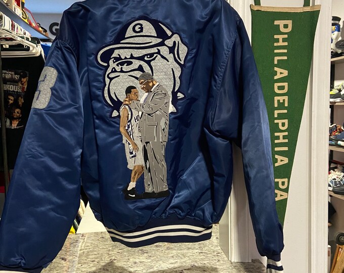 Vintage Georgetown Hoyas Allen Iverson Satin Bomber Jacket - Mens XL - Etsy