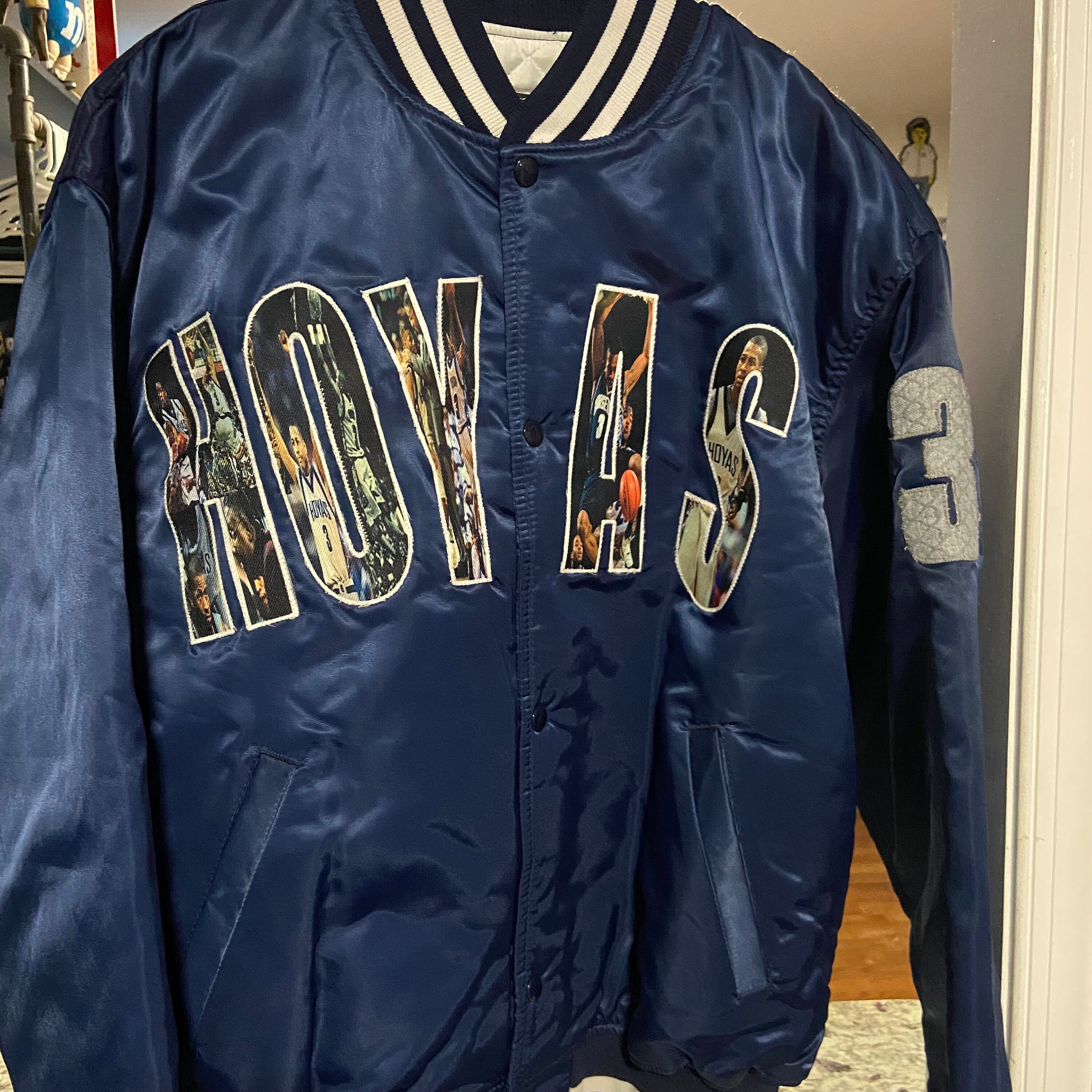 Vintage Georgetown Hoyas Allen Iverson Satin Bomber Jacket - Mens XL - Etsy