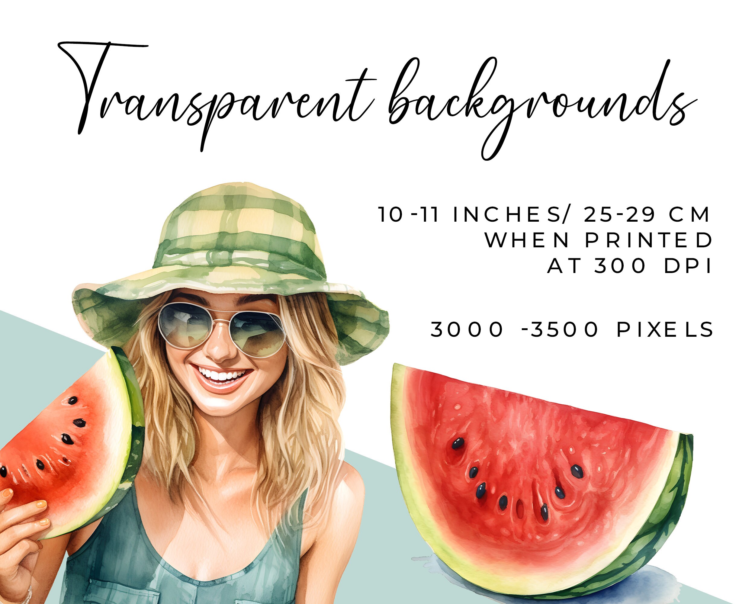 Watermelon Watercolor Clipart, 16 Watermelon Png, Transparent, Ice ...