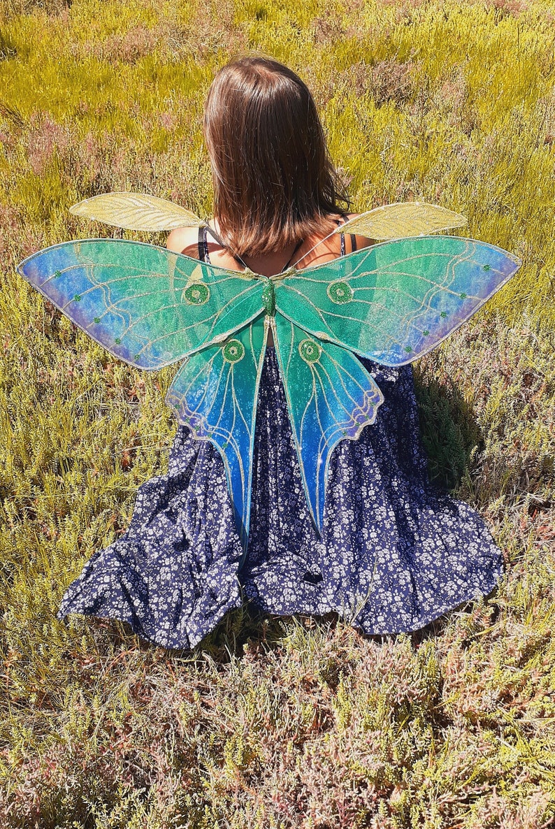 Luna Moon Moth Inspired Fairy Wings With Antennae: Adult Fairy Costume ...