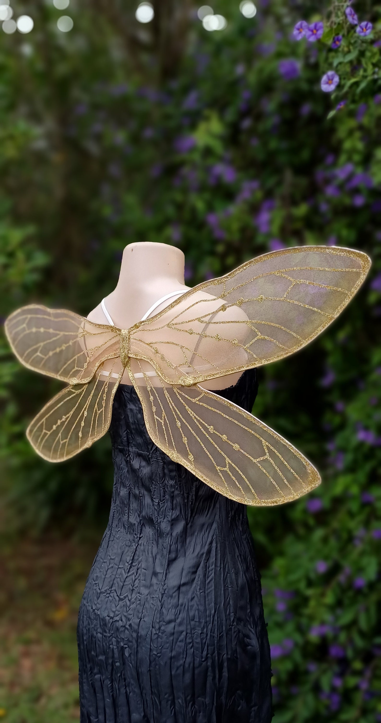Golden Medium Dragonfly Fairy Wings for Adults or Children, Dragonfly ...