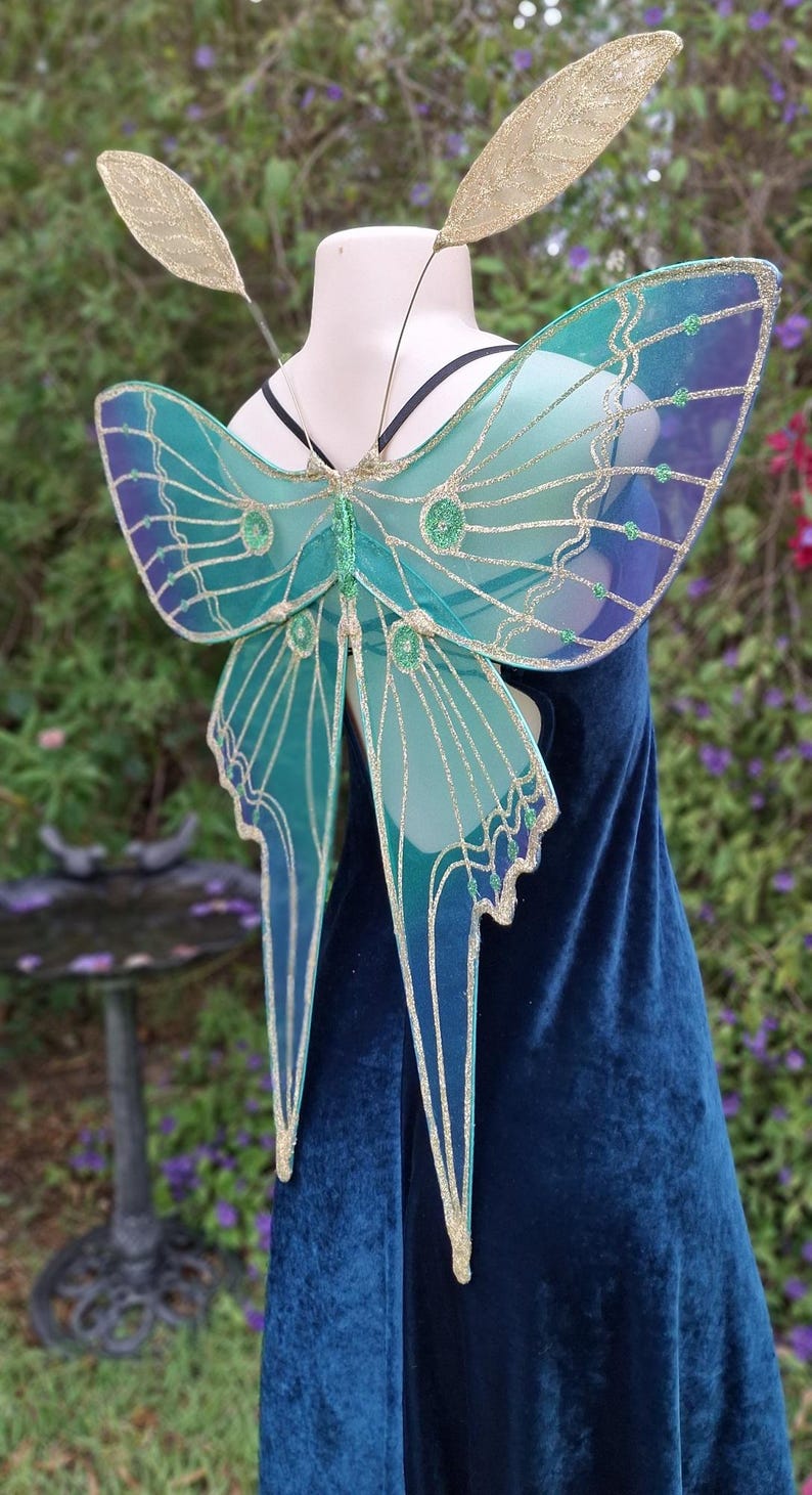 Luna Moon Moth Wings, Antennae, Fairy Costume, Adult or Child: Fae ...