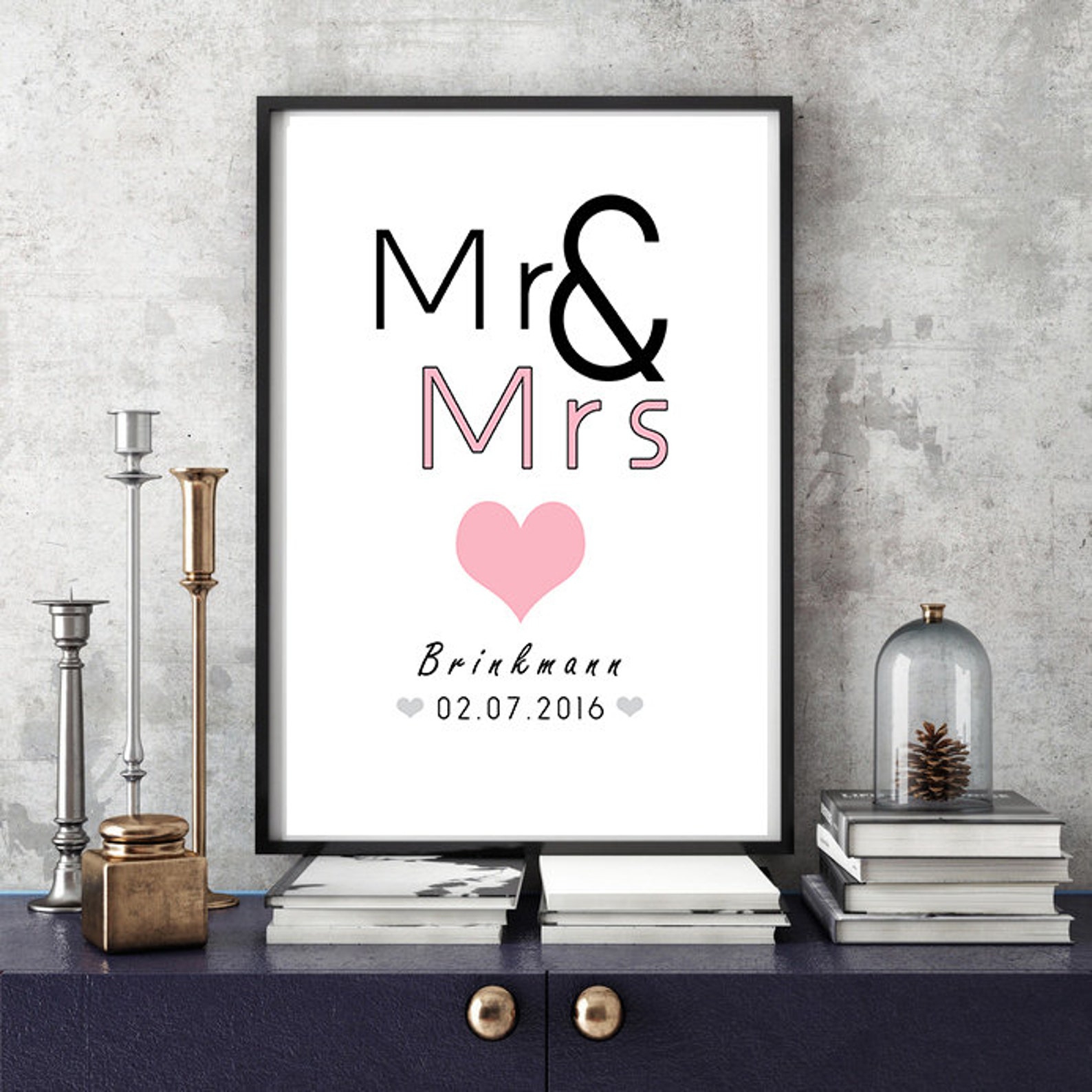 MRS & MRS Poster HOCHZEIT personalisiertes - Etsy.de