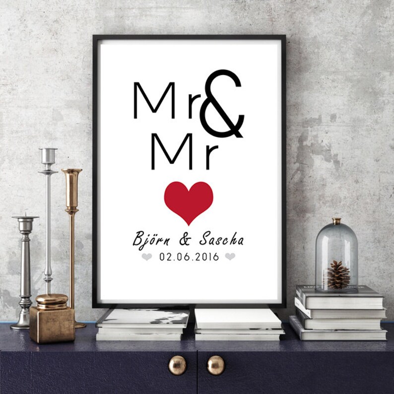 MR & MR Poster zur HOCHZEIT personalisiertes | Etsy
