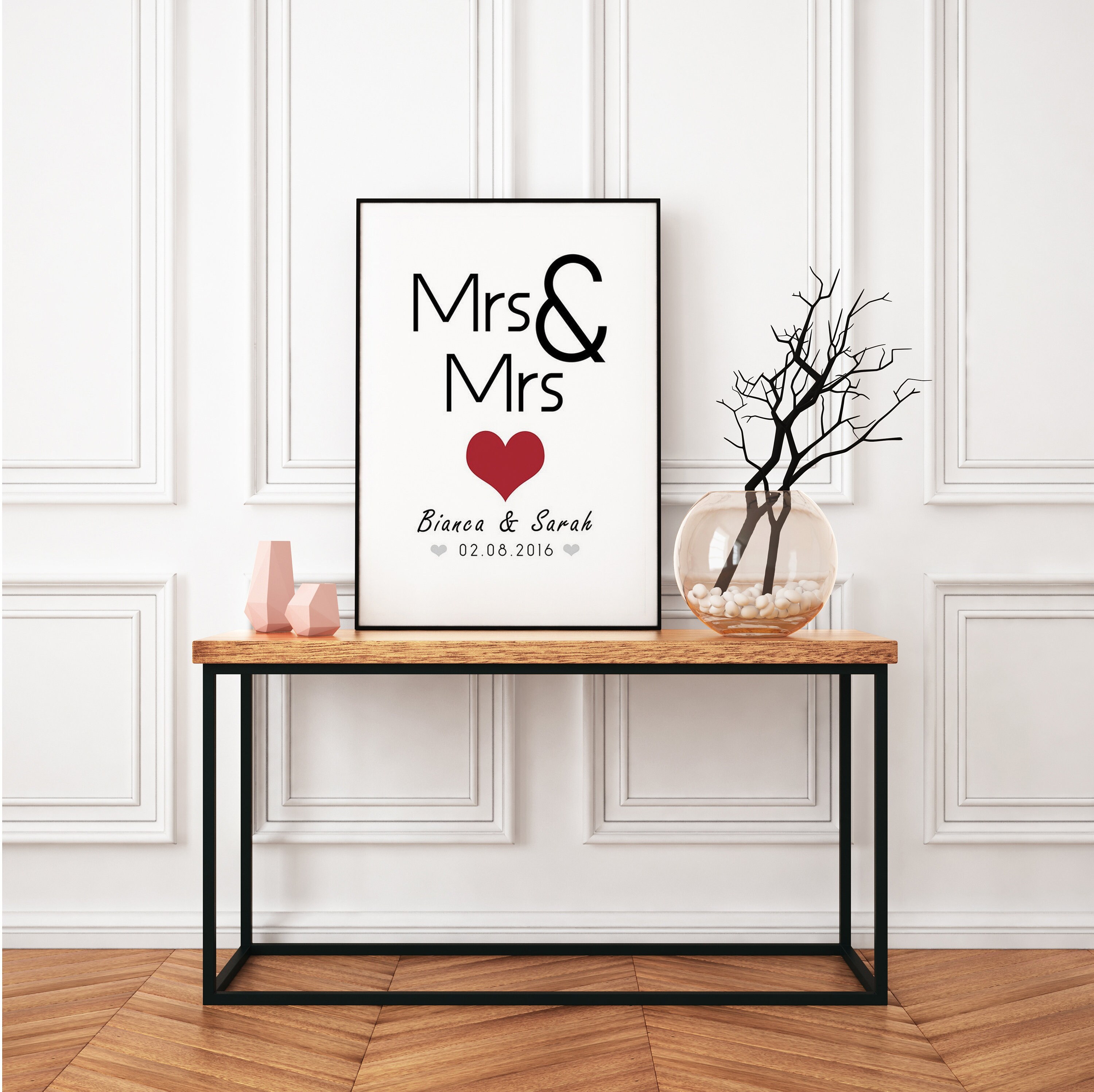 MRS & MRS Poster HOCHZEIT personalisiertes - Etsy.de