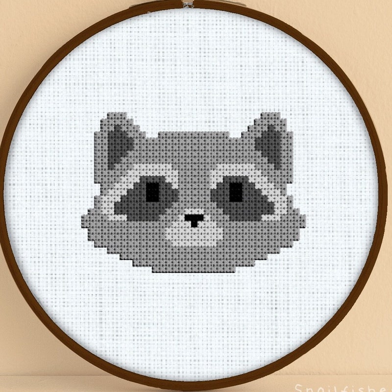 Raccoon Cross Stitch - Etsy