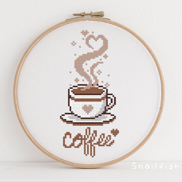 Coffee Cross Stitch - Etsy