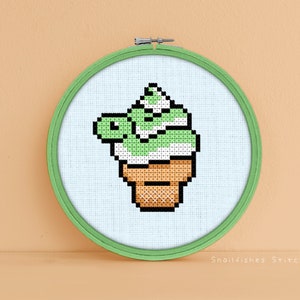 Matcha Soft Ssserve Cross Stitch Pattern - Snake Cross Stitc Pattern ...
