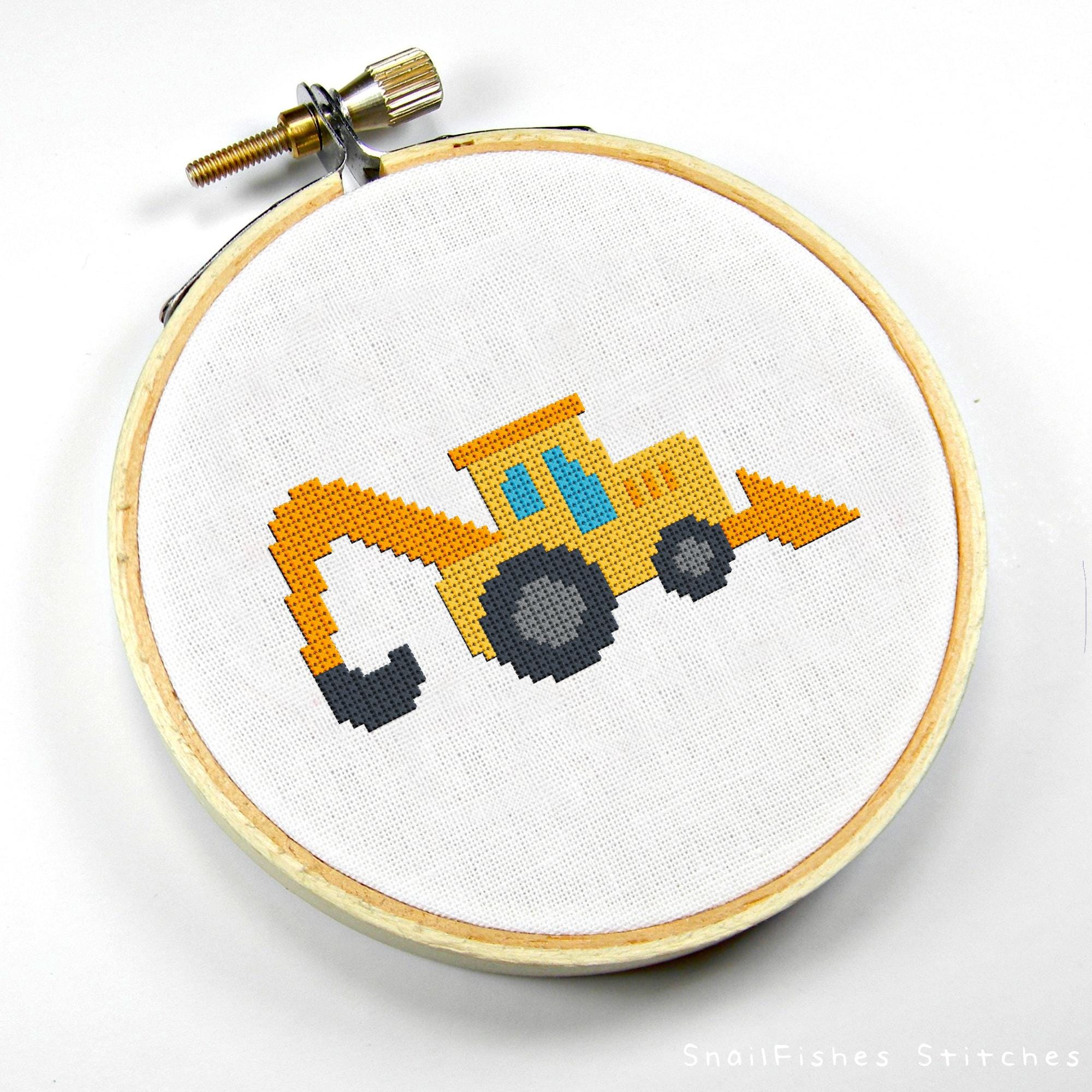 Construction Vehicles Cross Stitch Pattern - Cross Stitch Pattern 8 ...