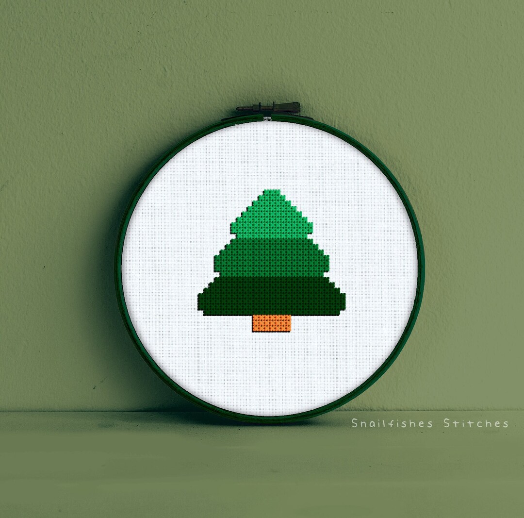 Simple Evergreen Tree Cross Stitch Pattern - Simple Cross Stitch ...