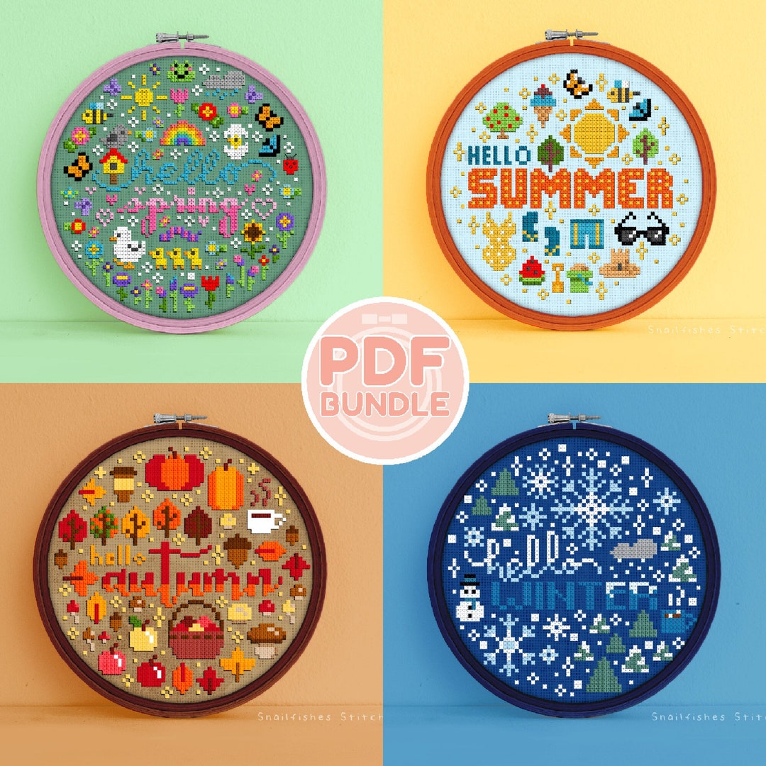 Hello Seasons Cross Stitch Pattern Bundle - Hello Seasons Cross Stitch ...
