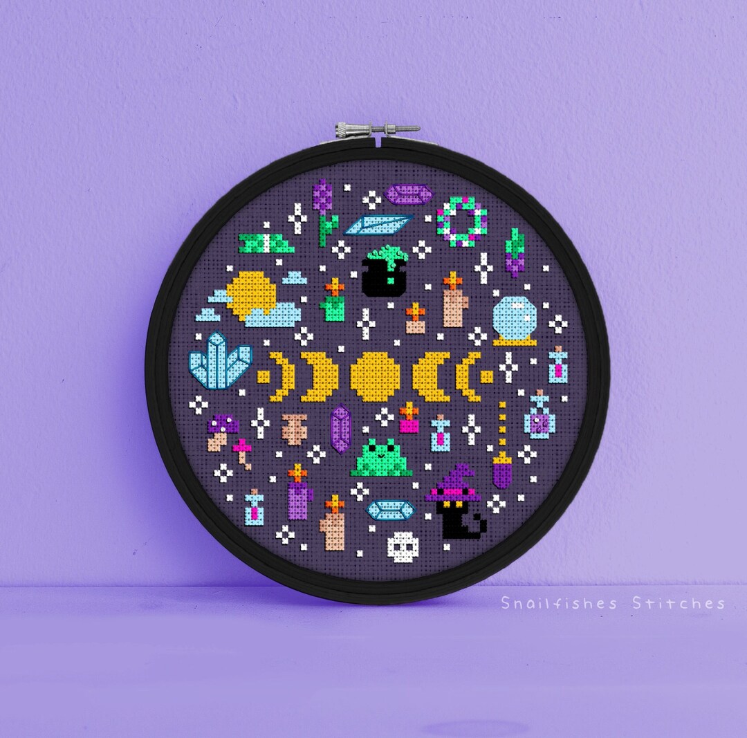 Magical Cross Stitch Pattern - Magic Cross Stitch Pattern - Magic Witch ...