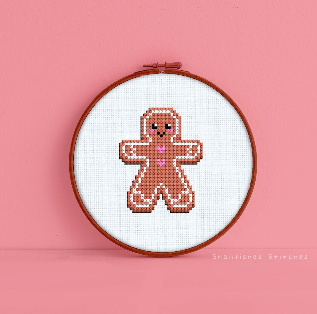 Gingerbread Person Cross Stitch Pattern - Gingerbread Cross Stitch ...