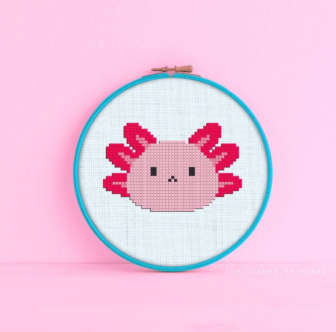 Axolotl Cross Stitch Pattern - Axolotl Cross Stitch - Cross Stitch ...