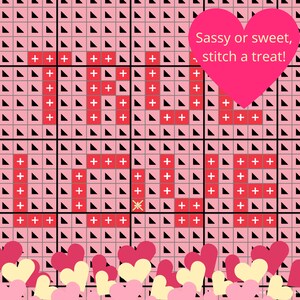 Conversation Hearts Cross Stitch Pattern - Valentine Cross Stitch ...