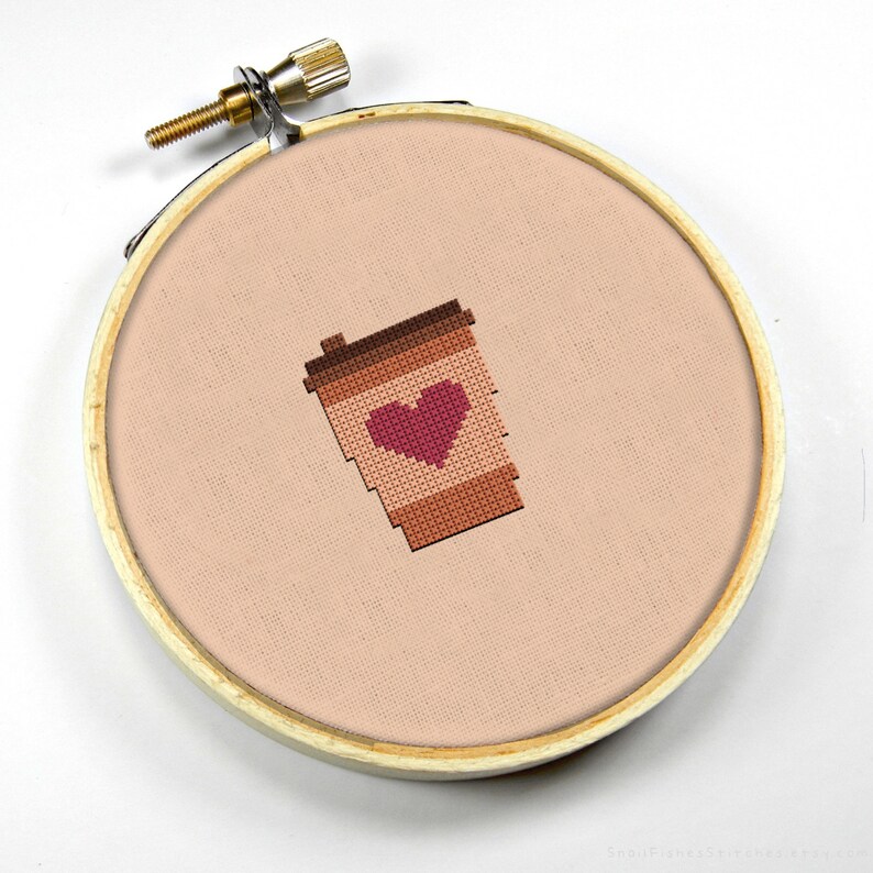 Coffee Cup Cross Stitch Pattern Simple Coffee Cup Cross - Etsy