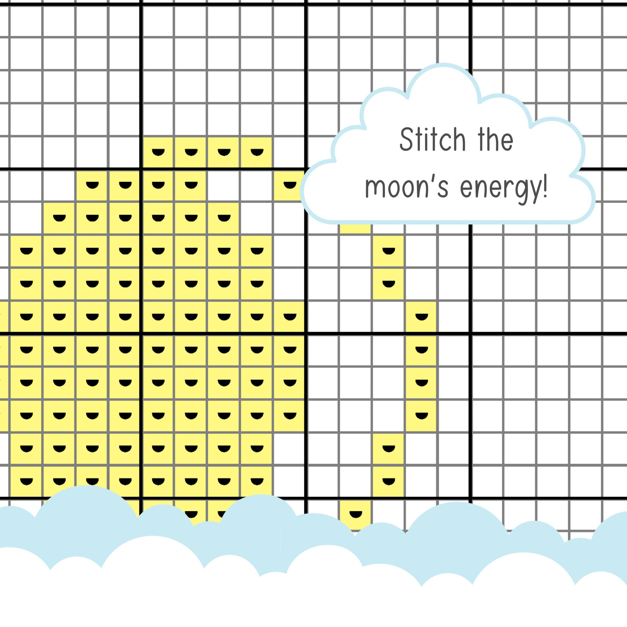 Moon Phase Cross Stitch Pattern Lunar Cross Stitch Pattern - Etsy