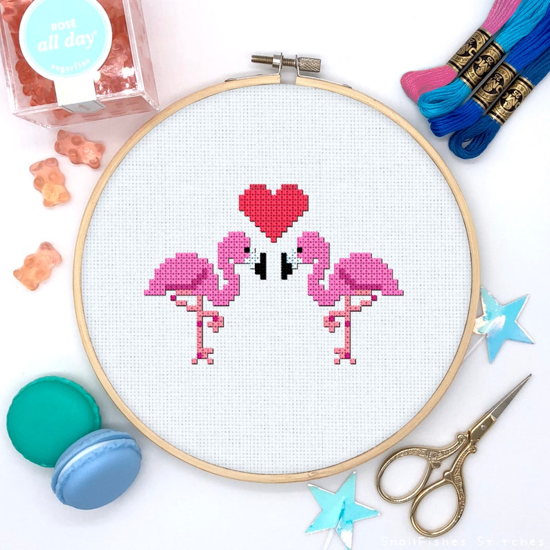 Mini Flamingo Cross Stitch Pattern Mini Flamingo Cross - Etsy