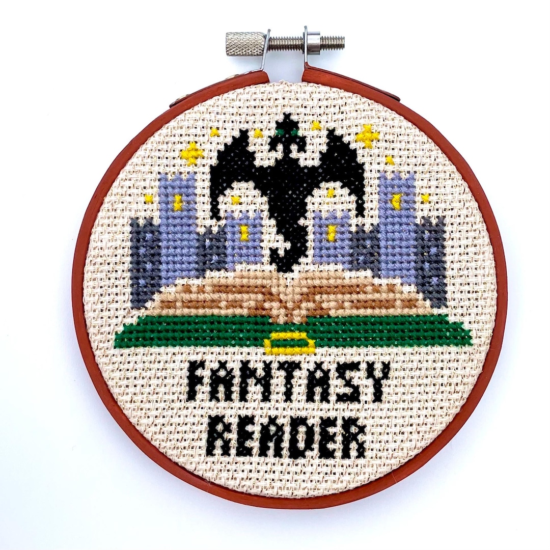 Bookish Fantasy Cross Stitch Pattern - Fantasy Cross Stitch Pattern ...