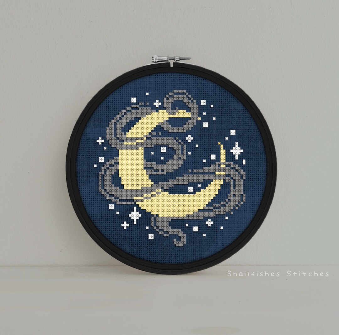 Magic Moon Cross Stitch Pattern - Witchy Moon Cross Stitch Pattern ...