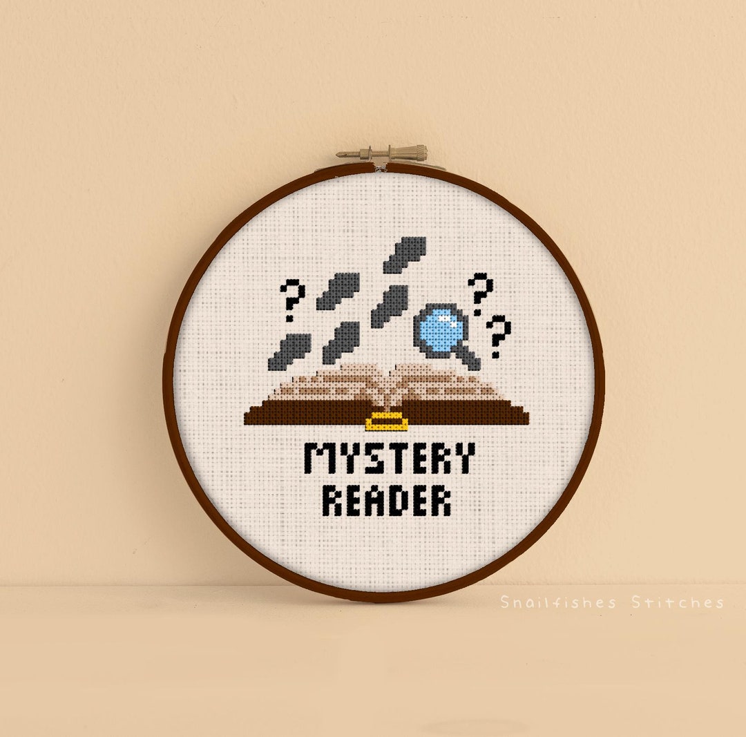 Bookish Mystery Cross Stitch Pattern - Bookish Cross Stitch Pattern ...