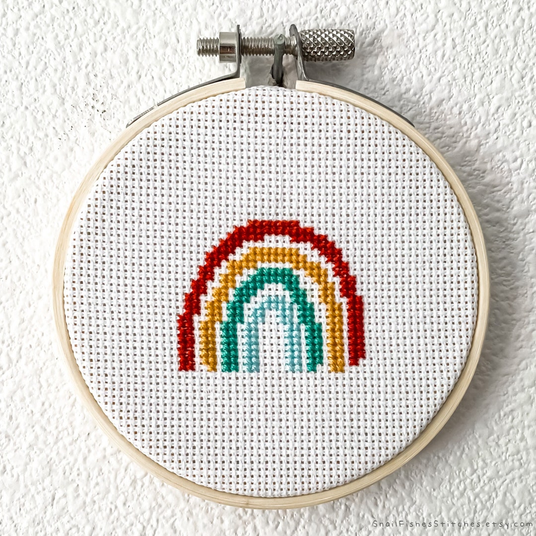 Boho Rainbow Cross Stitch Pattern - Bright Nursery Cross Stitch Pattern ...